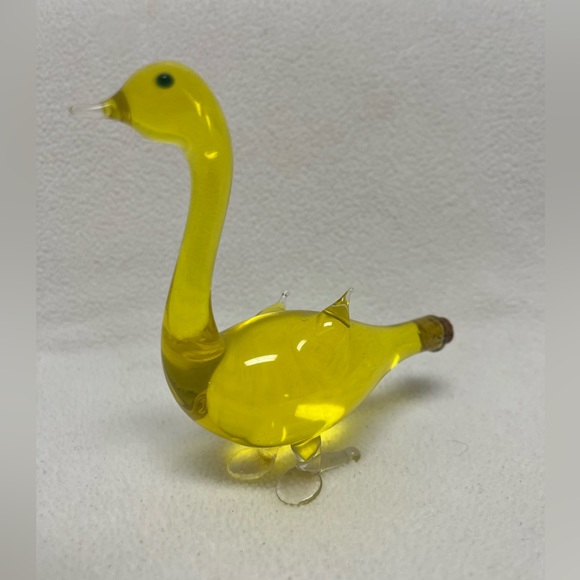 Accents | Vintage Hand Blown Clear Glass Duck Goose Fill With Colored ...